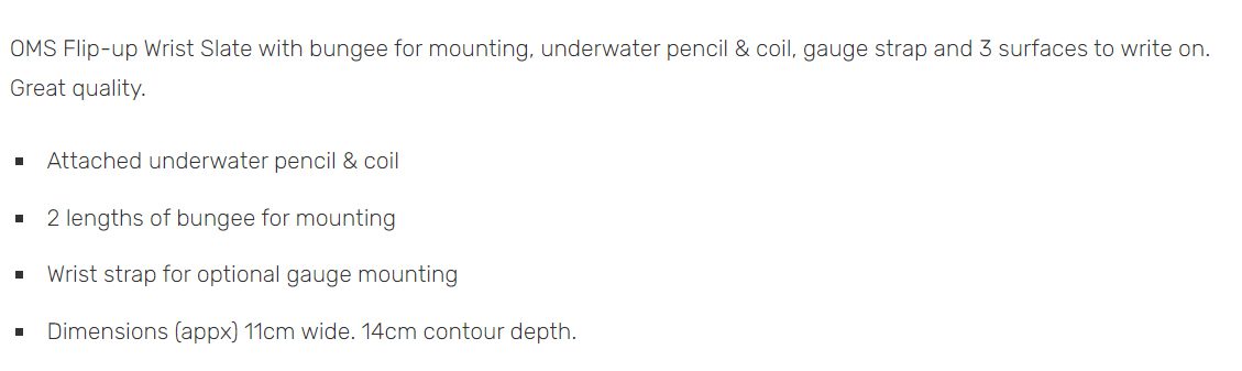 OMS Wrist Slate | Amity Diving Club